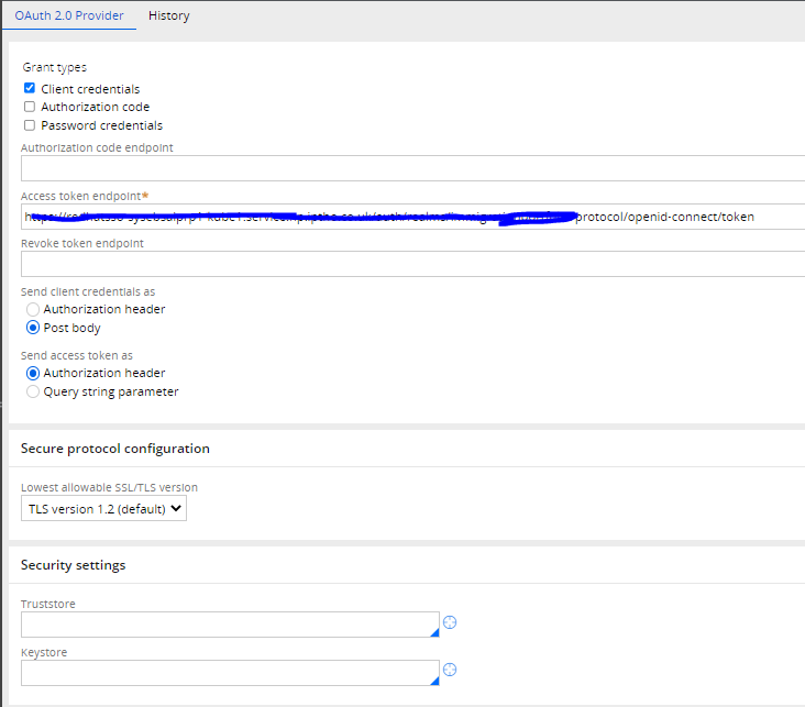 help with configuring rest connector to use OAuth 2.0 and client credentials flow | Support Center